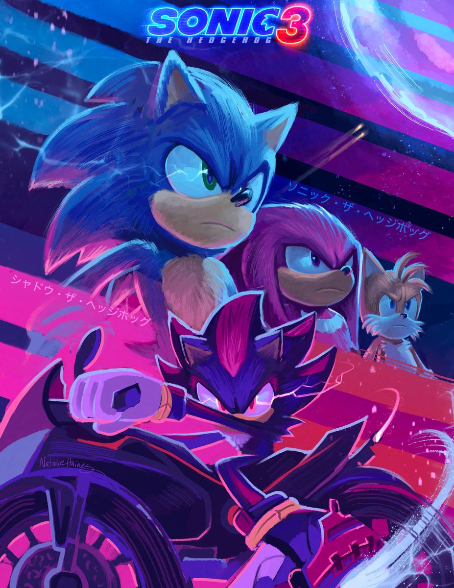 Team Sonic vs Shadow- Sonic Movie 3 Print